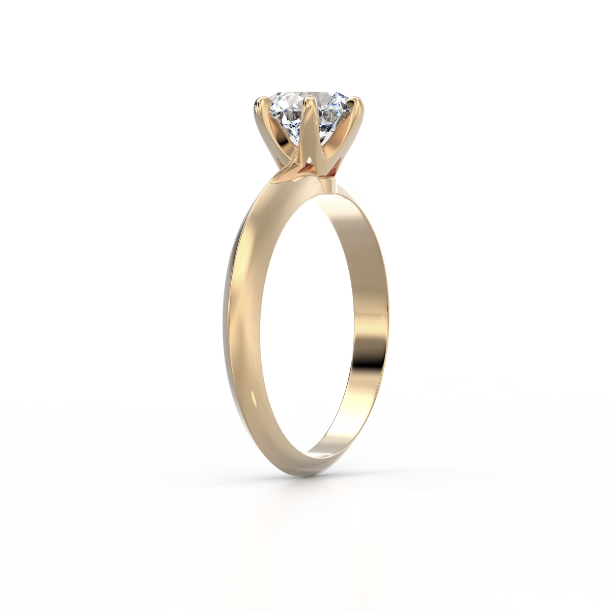 Princess Gem | 18K Yellow Gold US 5 Solitaire Crown Cathedral 1 Carat ...
